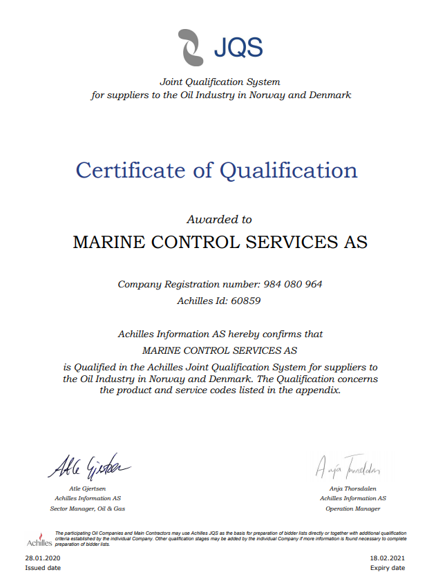 About MCS – Marine Control Services